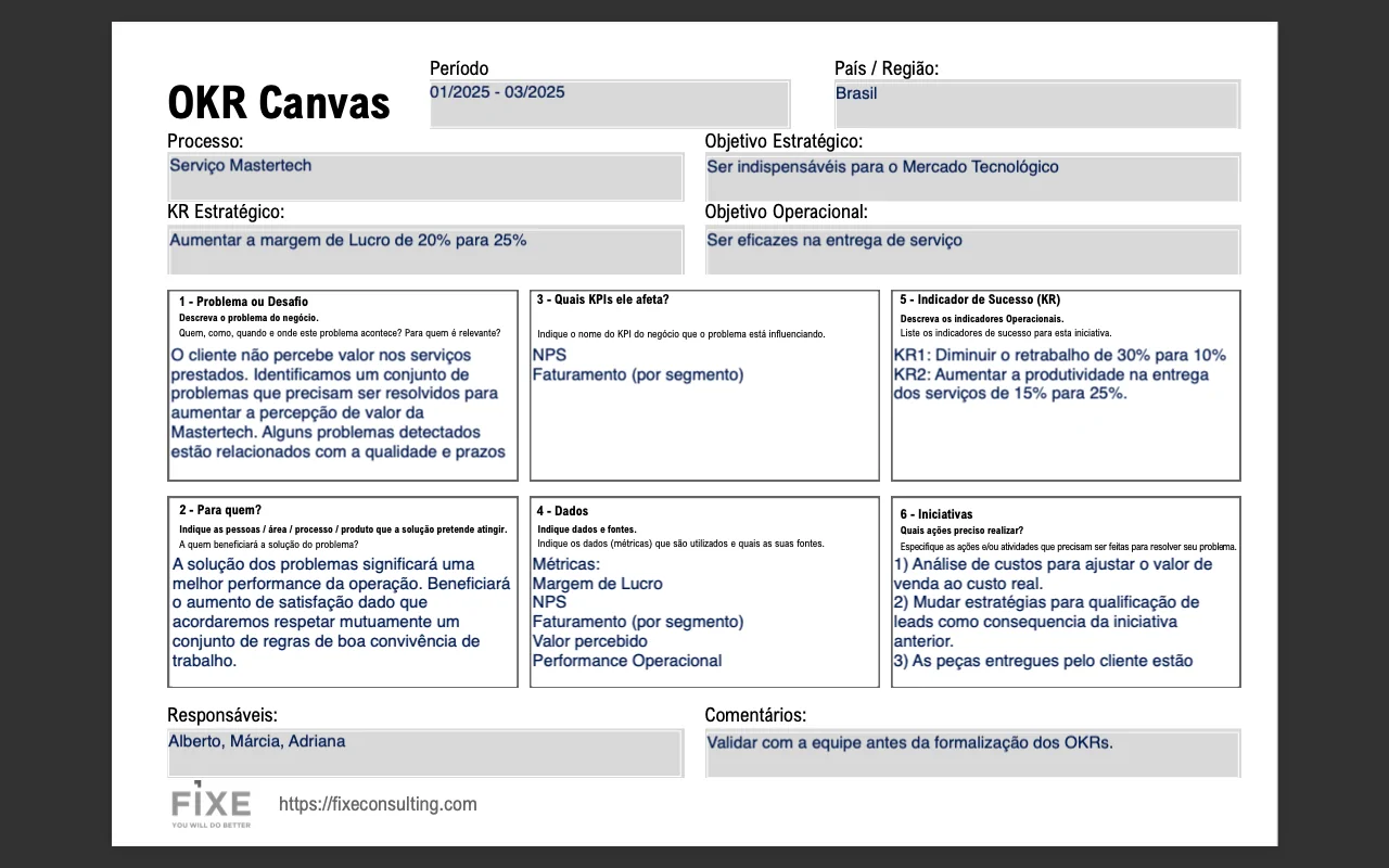 Baixe gratuitamente o Template OKR